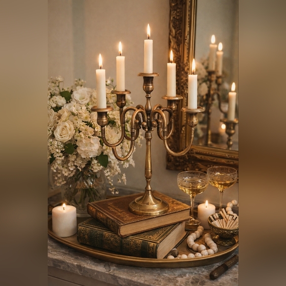 Vintage | Accents | Vintage Large Solid Brass 6 Arm Candelabra | Poshmark